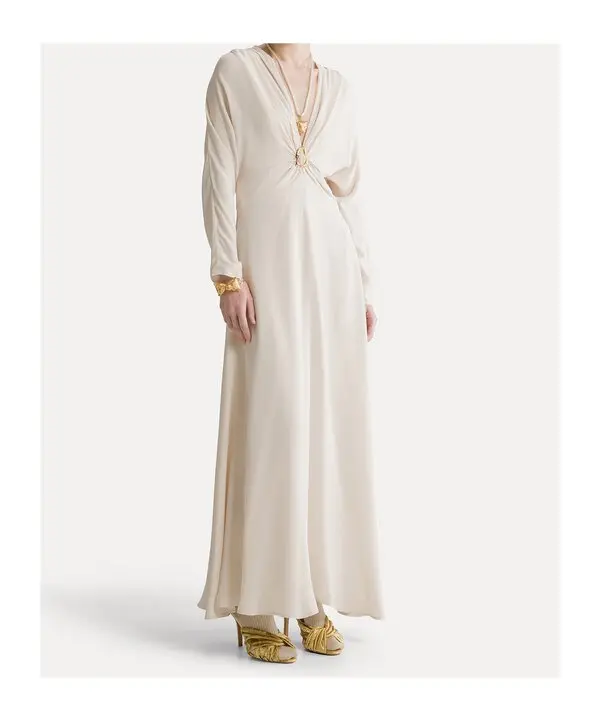 FORTE_FORTE Silkblend Marocaine Longsleeved Maxi Dress