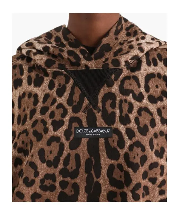 Dolce & Gabbana Leo-print Cotton Hooded Sweatshirt