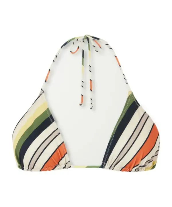 JEAN PAUL GAULTIER Retro Striped Bikini Top - White