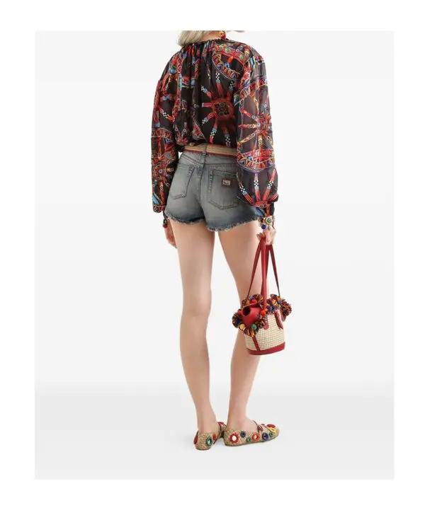 Dolce & Gabbana Carretto-print Devoré Twill Top - Color
