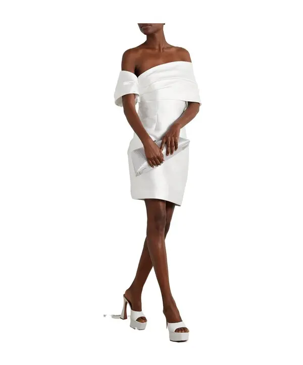 Solace Edda Off-the-shoulder Faille Mini Dress