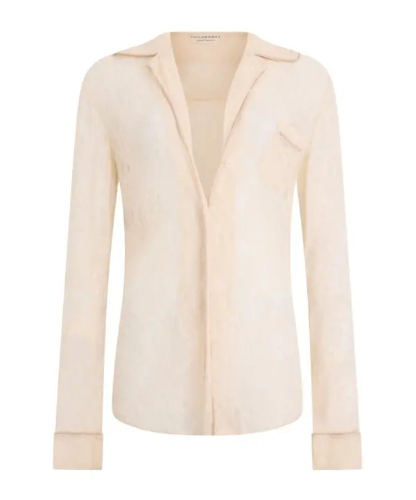 Philosophy Di Lorenzo Serafini Sheer Long-sleeve Shirt