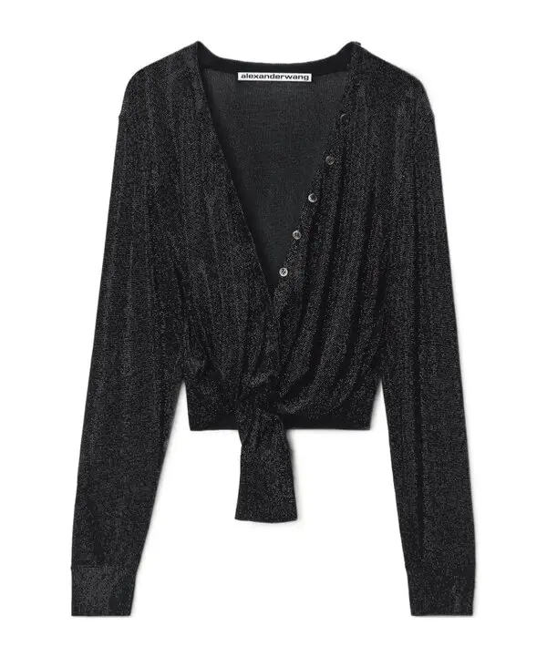 Alexander Wang Knotted Deep V-neck Cardigan