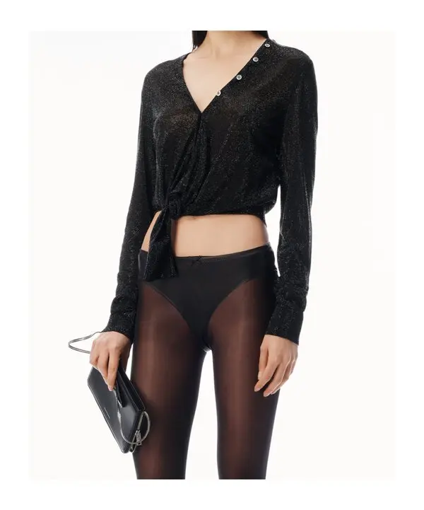 Alexander Wang Knotted Deep V-neck Cardigan