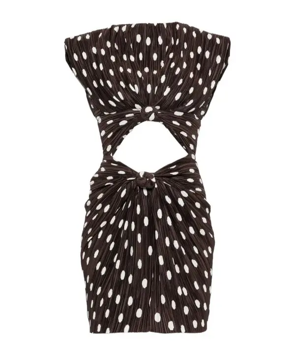 Cult Gaia Polka-dot Pleated Dress