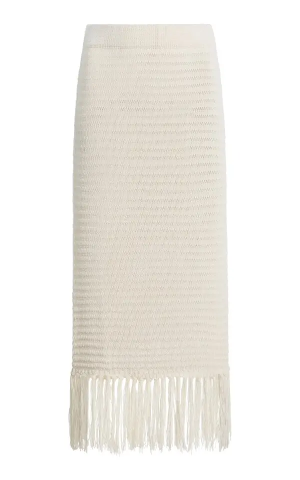 ZULU & ZEPHYR Exclusive Crochet Maxi Skirt - White