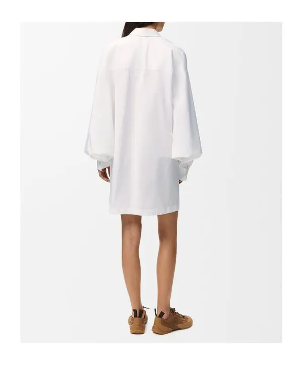 Loewe Cotton Shirt Dress With Embroidered Logo