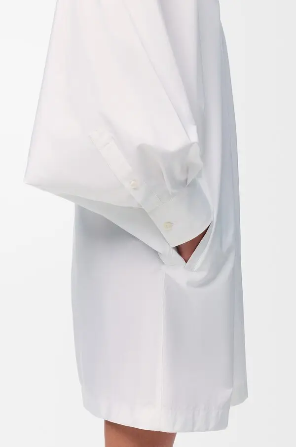 Loewe Cotton Shirt Dress With Embroidered Logo