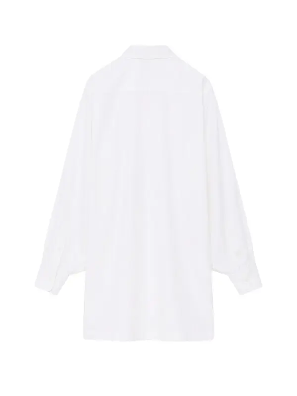 Loewe Cotton Shirt Dress With Embroidered Logo - White