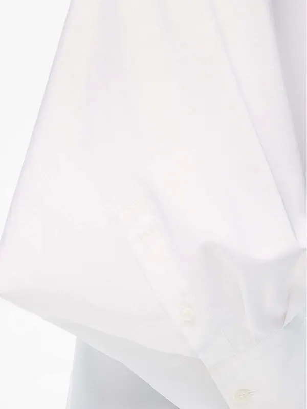 Loewe Cotton Shirt Dress With Embroidered Logo - White
