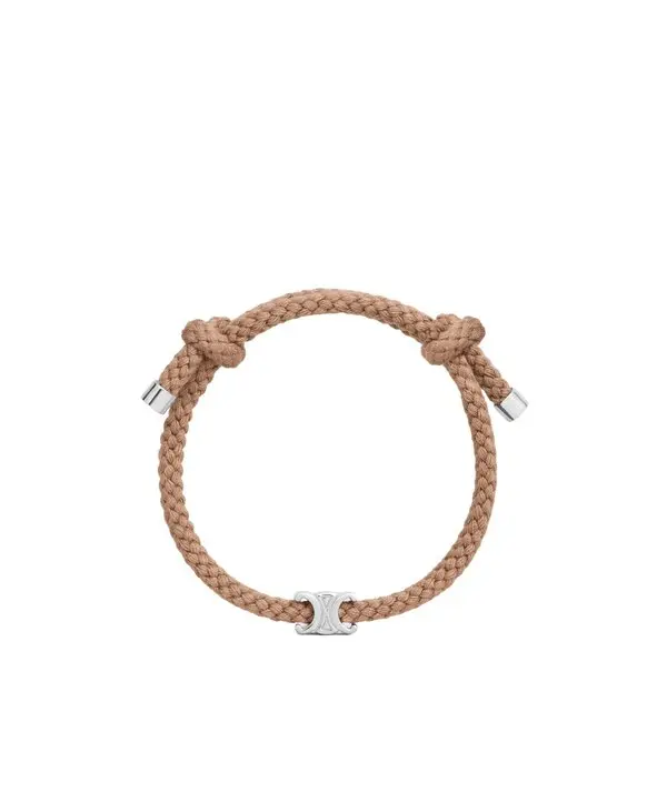 Celine Triomphe Beach Bracelet In Acrylic And Brass With Rhodium Finish - Yellow