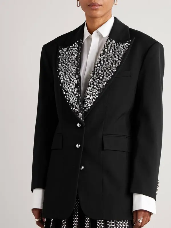 Rabanne Single Breasted Embroidered Embellished Blazer