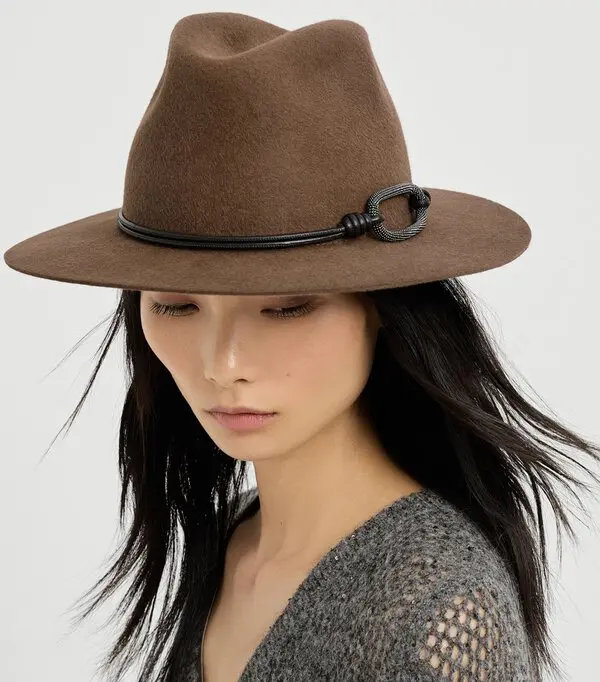 Brunello Cucinelli Monili Detail Felt Fedora