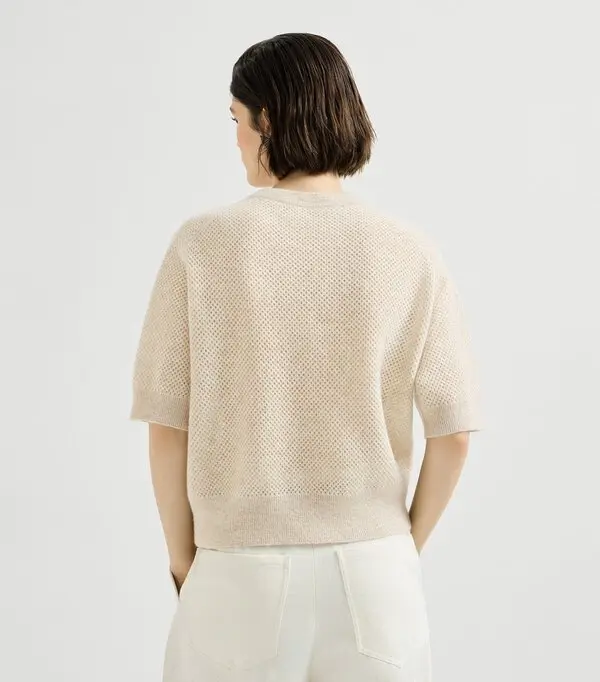Brunello Cucinelli Sparkling Short-sleeve Sweater