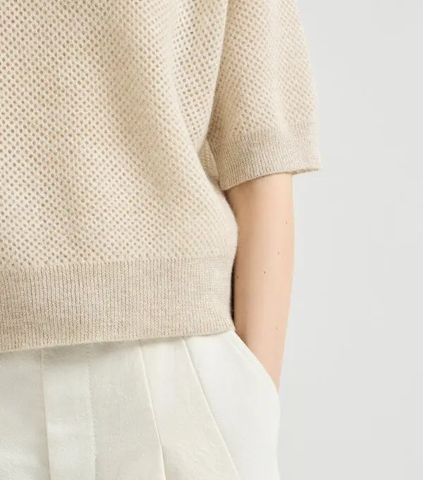 Brunello Cucinelli Sparkling Short-sleeve Sweater