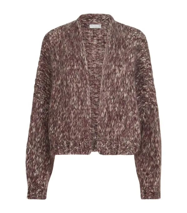 Brunello Cucinelli Mohair Malfilé Cardigan - Red