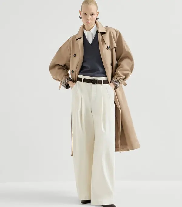 Brunello Cucinelli Cotton-linen Monili Detail Trench Coat