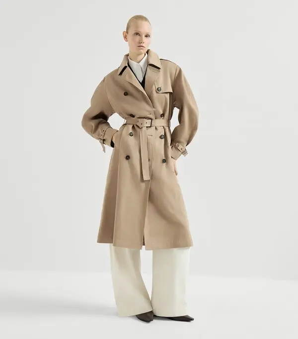 Brunello Cucinelli Cotton-linen Monili Detail Trench Coat