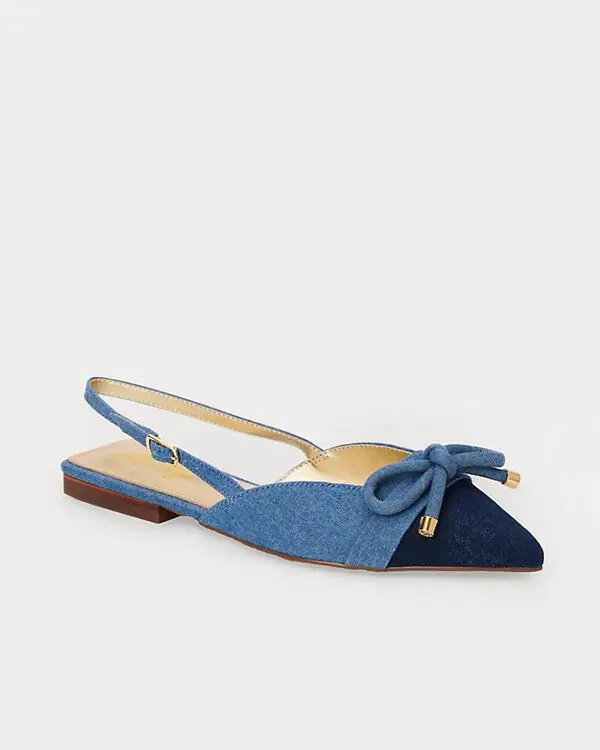 Lilly Pulitzer® Brit Denim Bow Slingback Shoe