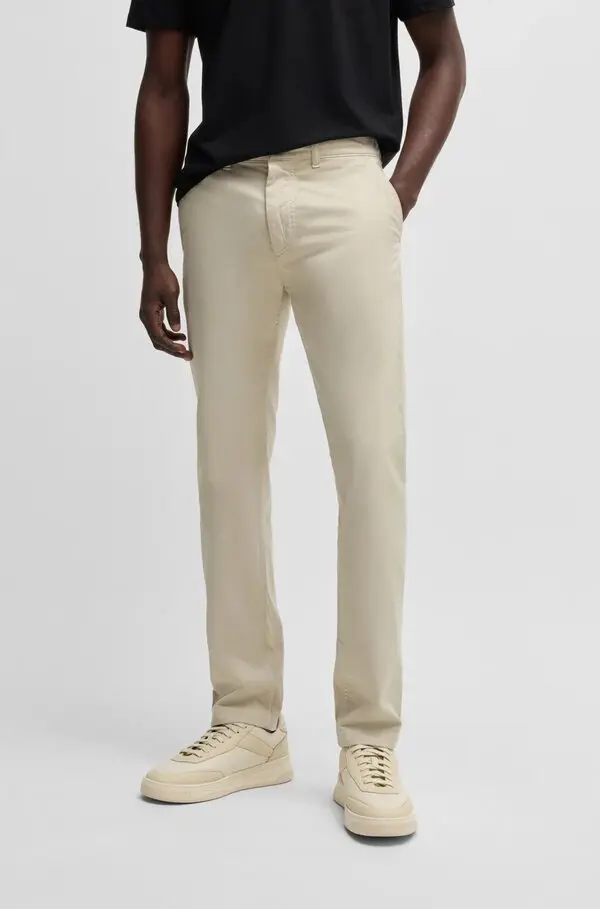 Hugo Boss Logo Plaque Straight-leg Trousers