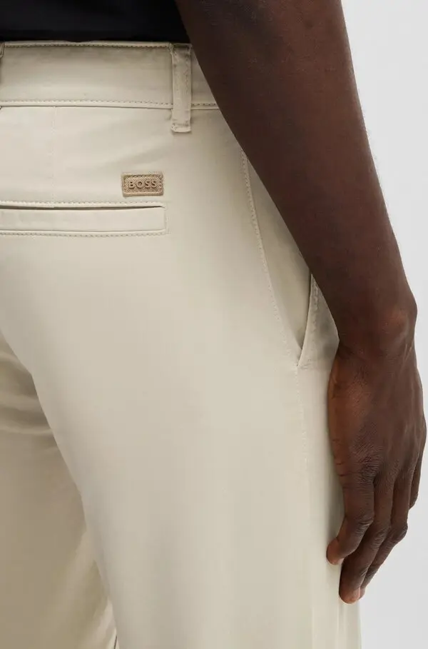 Hugo Boss Logo Plaque Straight-leg Trousers