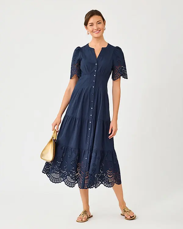 Lilly Pulitzer® Wayland Midi Shirtdress - Navy