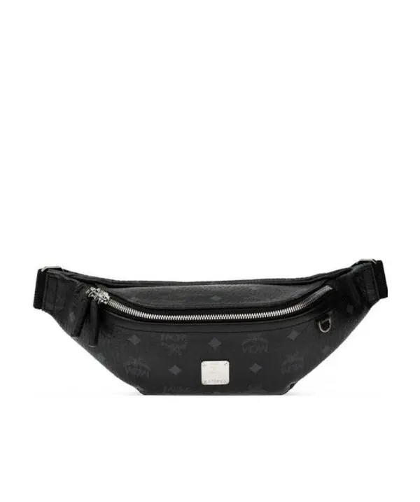 Mcm Logo Zipper Waist Bag