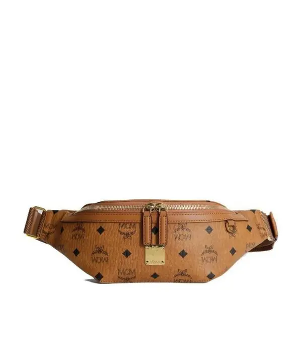Mcm Logo Zipper Waist Bag