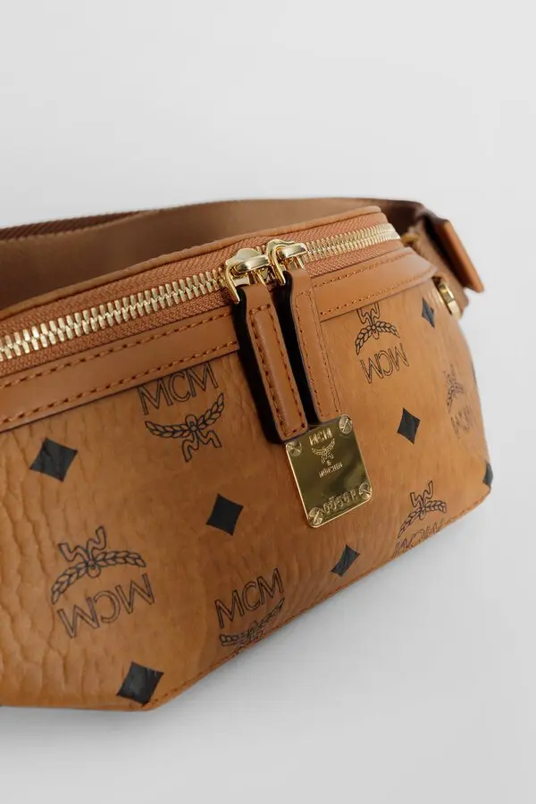 Mcm Logo Zipper Waist Bag