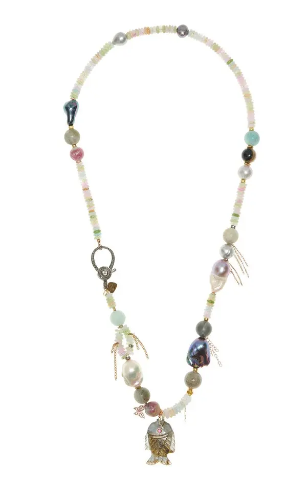 JOIE DIGIOVANNI Pastel Cotton Candy Glow Fish Diamond Rockstar Necklace