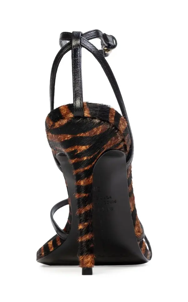 BLACK SUEDE STUDIO Miley Zebra Pony Hair Sandals