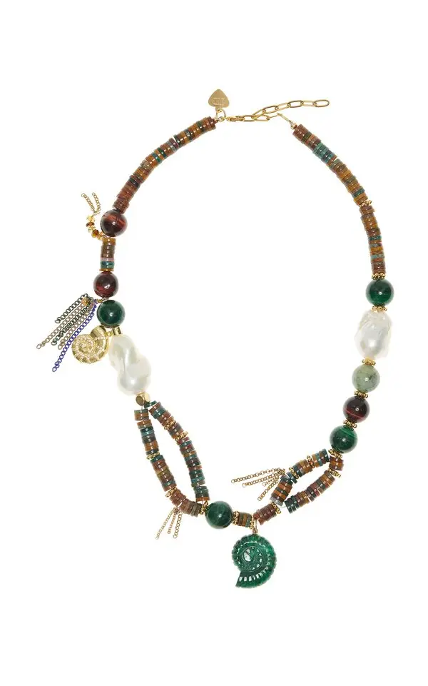 JOIE DIGIOVANNI Shell-shocked 18k Gold -stone Necklace