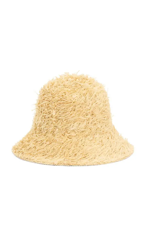 Janessa Leoné Gabi Raffia Straw Bucket Hat - Neutral