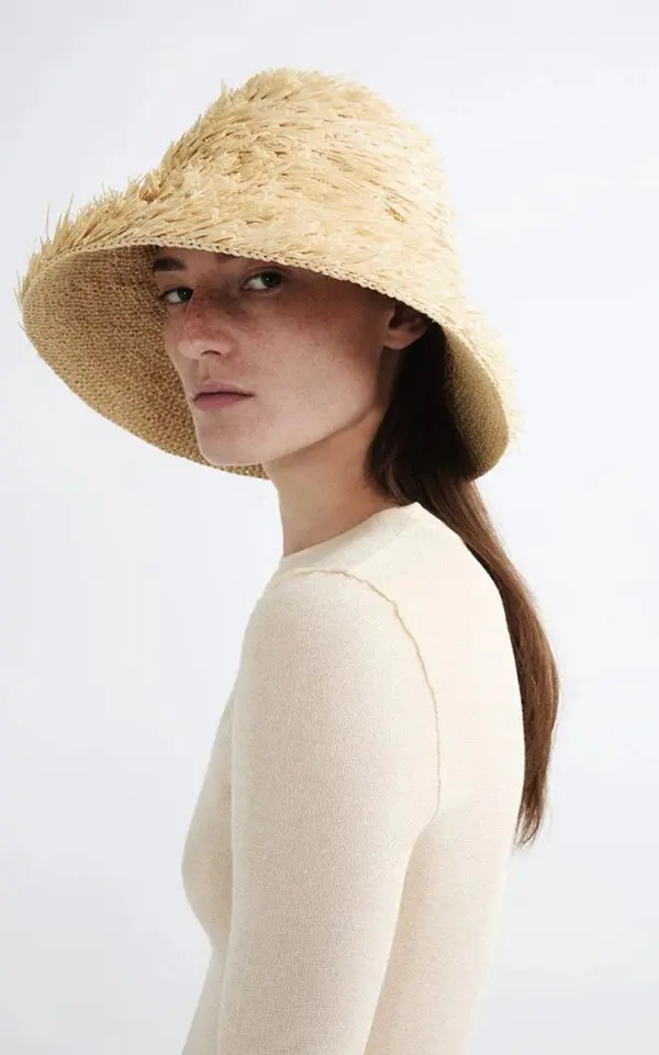 Janessa Leoné Gabi Raffia Straw Bucket Hat