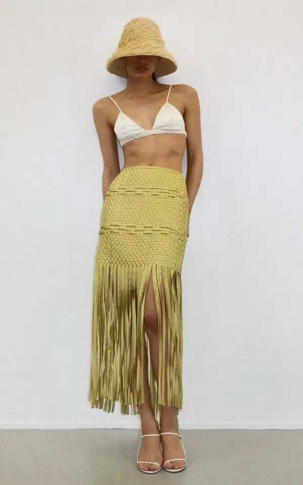 Janessa Leoné Gabi Raffia Straw Bucket Hat