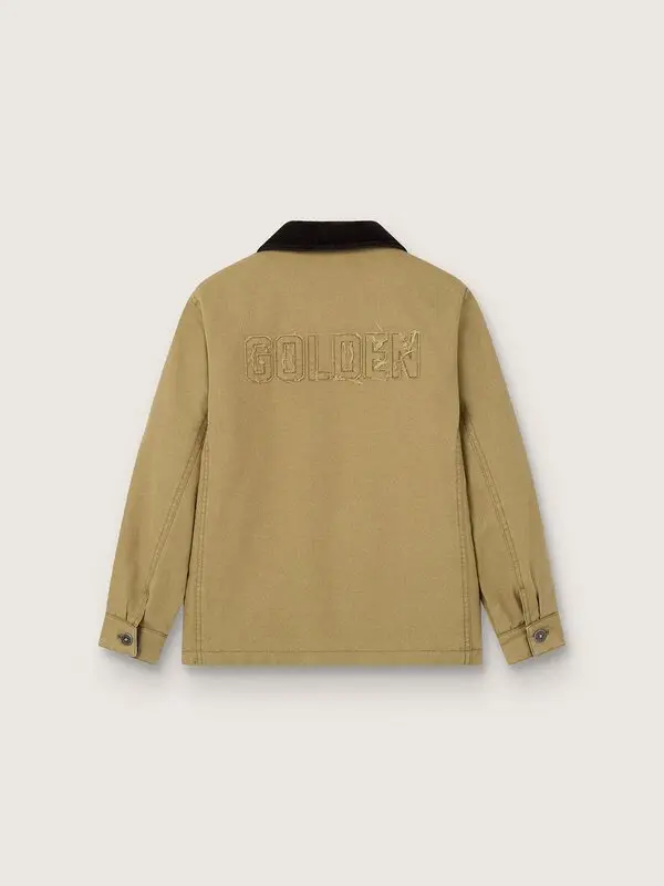 GOLDEN GOOSE Logo-embroidered Corduroy-collar Jacket