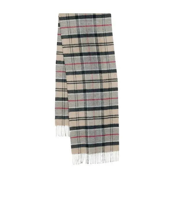 Barbour Checked Fringed Scarf