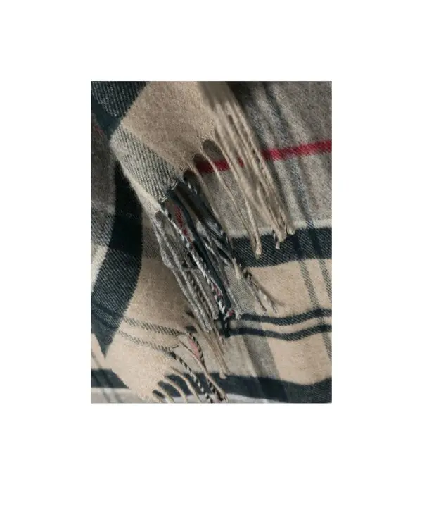 Barbour Checked Fringed Scarf