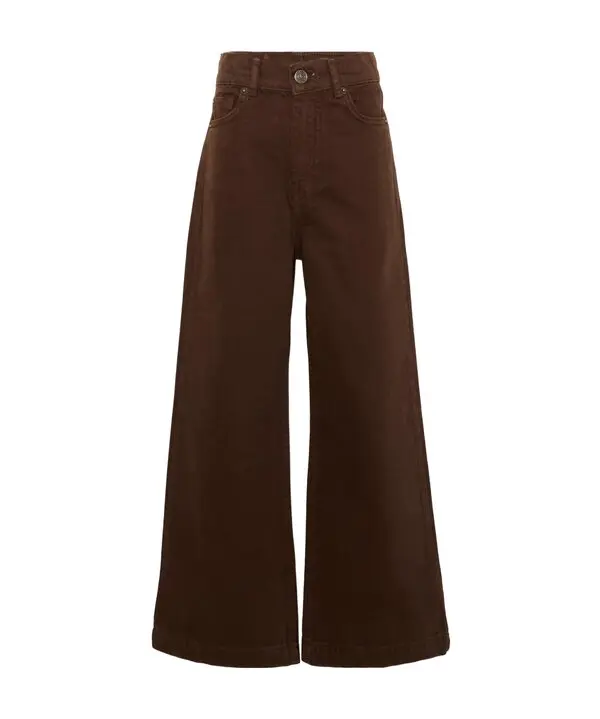 MSGM Logo Print Wide-leg Jeans