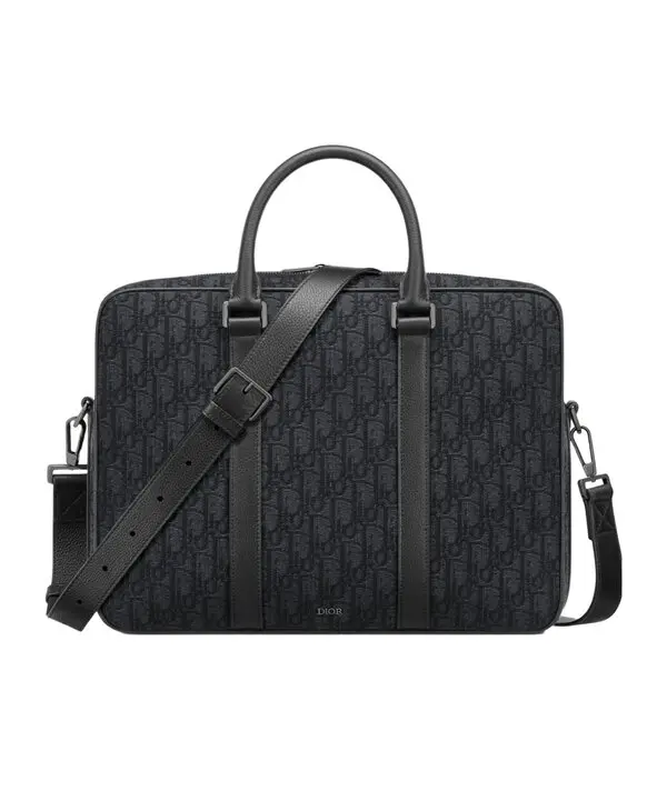 Dior Monogrammed Briefcase With Adjustable Strap