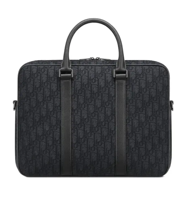 Dior Monogrammed Briefcase With Adjustable Strap