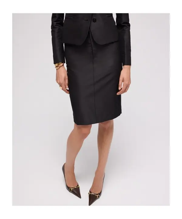 Gucci Fine Silk Faille Midi Skirt