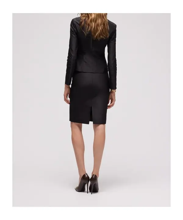 Gucci Fine Silk Faille Midi Skirt