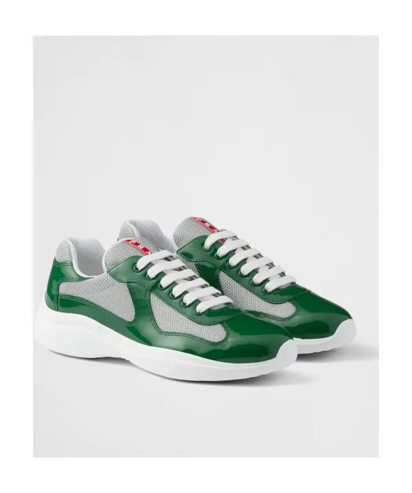Prada Patent Leather And Technical Fabric America's Cup Sneakers