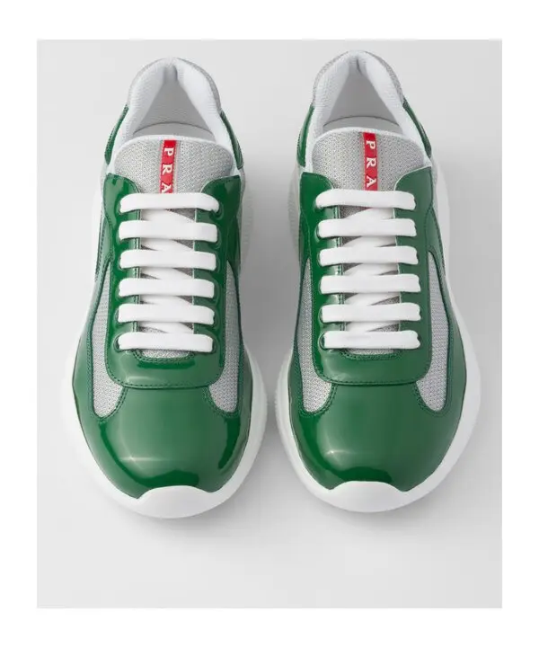 Prada Patent Leather And Technical Fabric America's Cup Sneakers