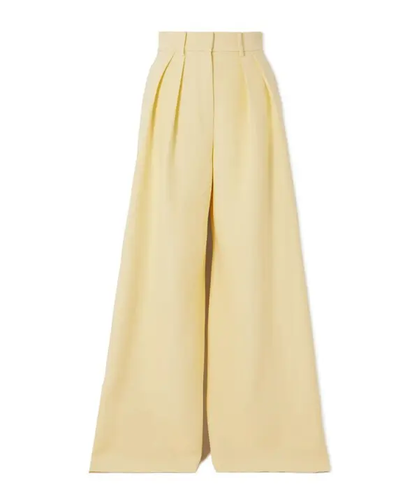 Brandon Maxwell The Holland Wool-blend Crepe Wide-leg Pants