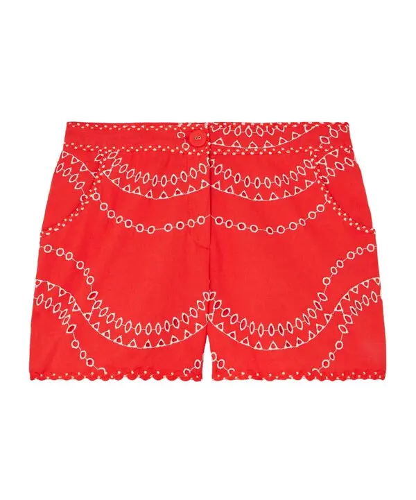 Charo Ruiz Ibiza Andrea Broderie Anglaise Cotton-blend Shorts