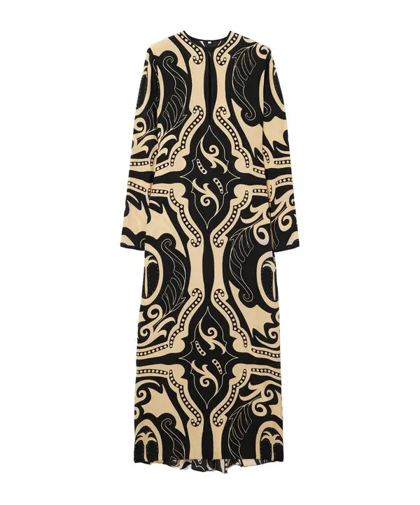Johanna Ortiz Printed Silk-crepe Midi Dress