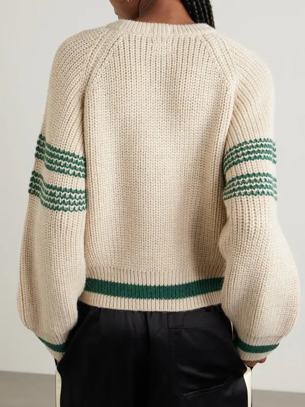 MOTHER Embroidered Crew Neck Sweater