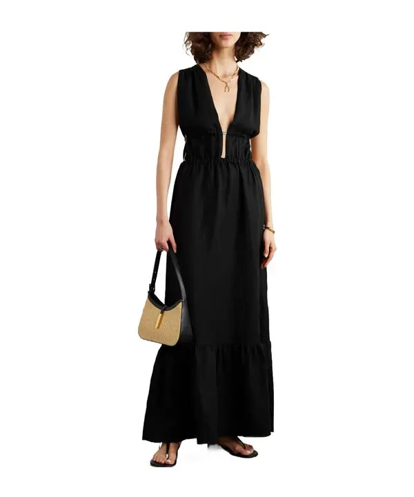 LEMLEM Lelisa Ruffled Linen-blend Maxi Dress